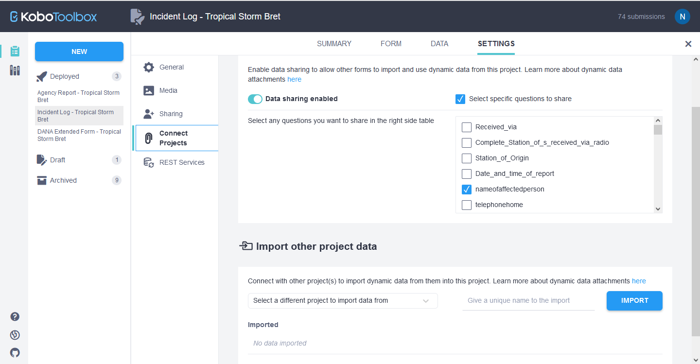 Error when linking projects - Form Building - KoboToolbox Community Forum