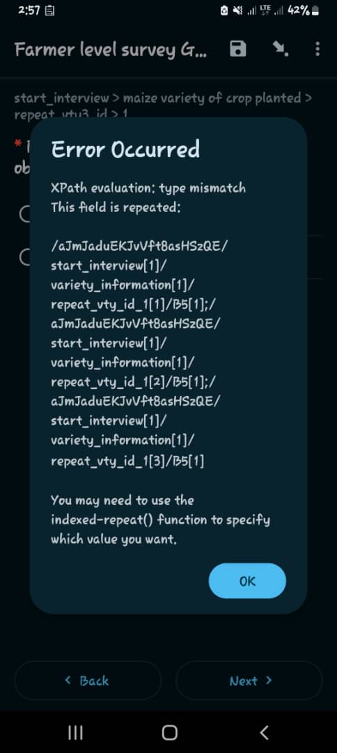 XPath Evaluation: type mismatch-the field is repeated - Form Building - KoboToolbox Community Forum
