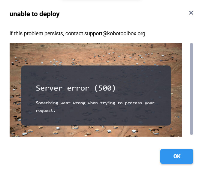 Server Error - unable to deploy - User Support - KoboToolbox Community ...