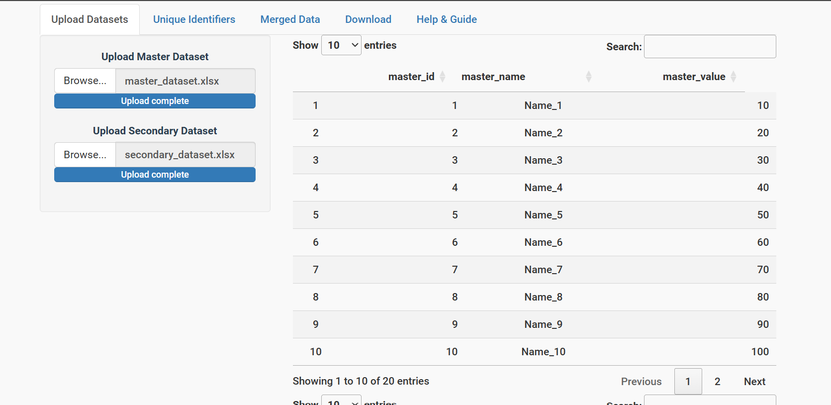 MergeR: Shiny app to merge datasets/repeat group sheets without having to code! - Data ...