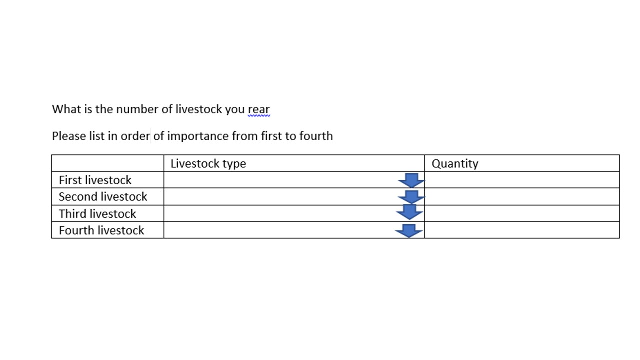 Creating A Table With A Drop Down Box In A Column For Options Form 