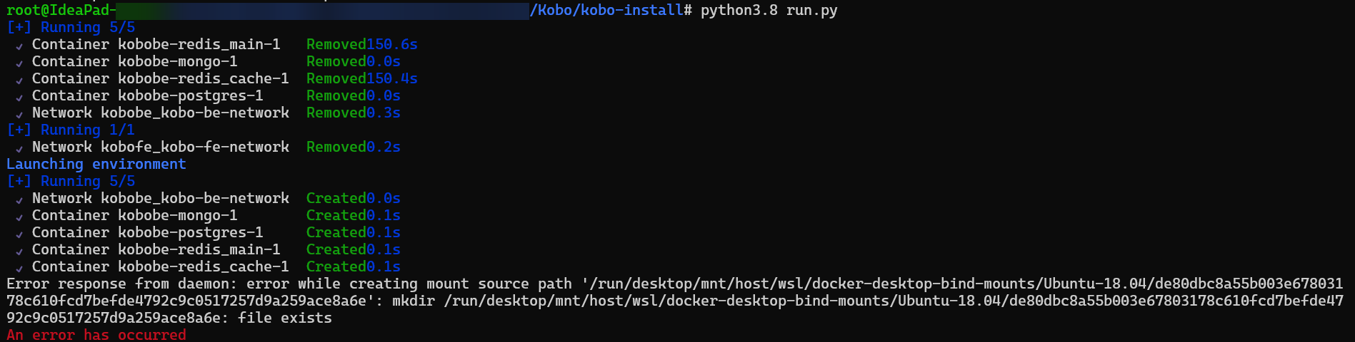 Failed To Connect To Default Database Kobo On Your Own Server Kobotoolbox Community Forum