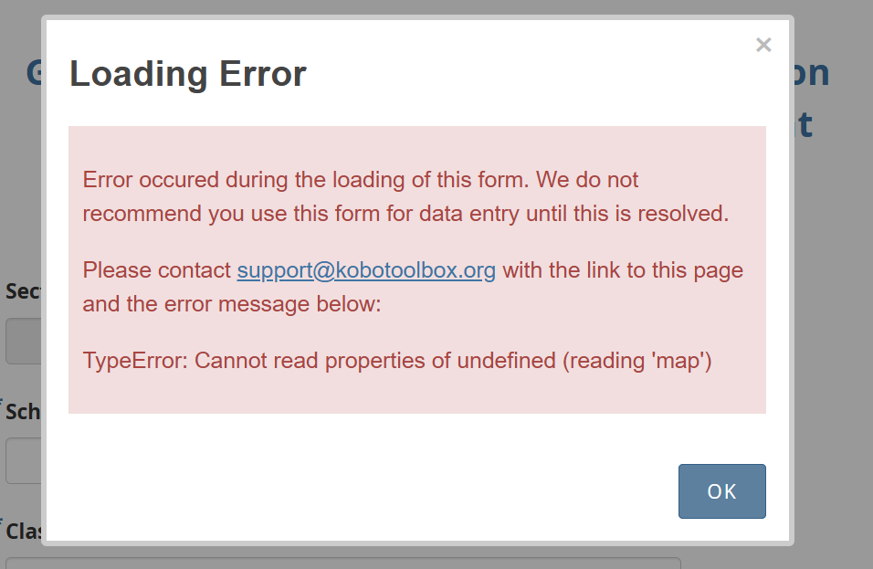 TypeError: Could you please help resolve this issue using the link? https://ee.kobotoolbox.org/x ...