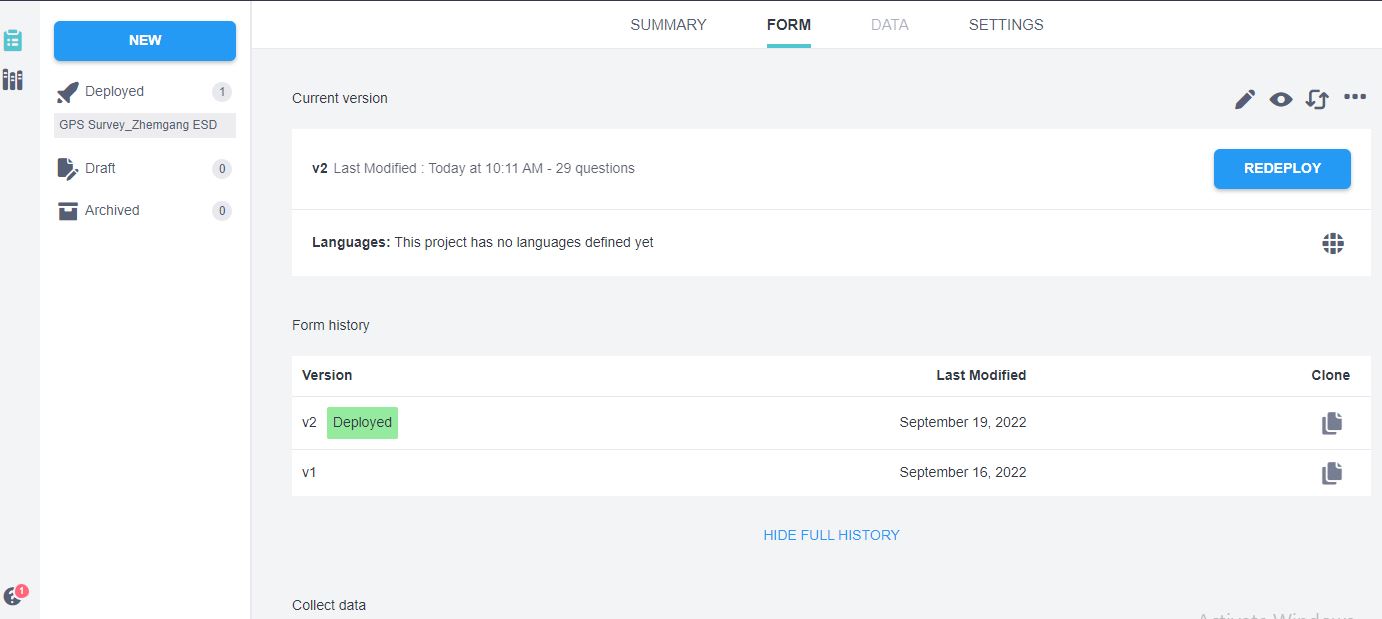 I have a survey form created in my laptop and deployed it also. But the issue is, i cannot view ...
