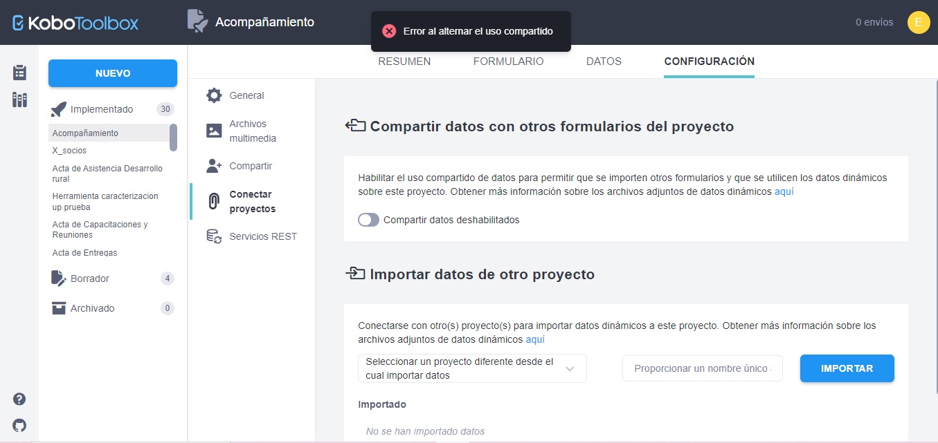 Issue Enabling data sharing to allow other forms to be imported - Data Management - KoboToolbox ...